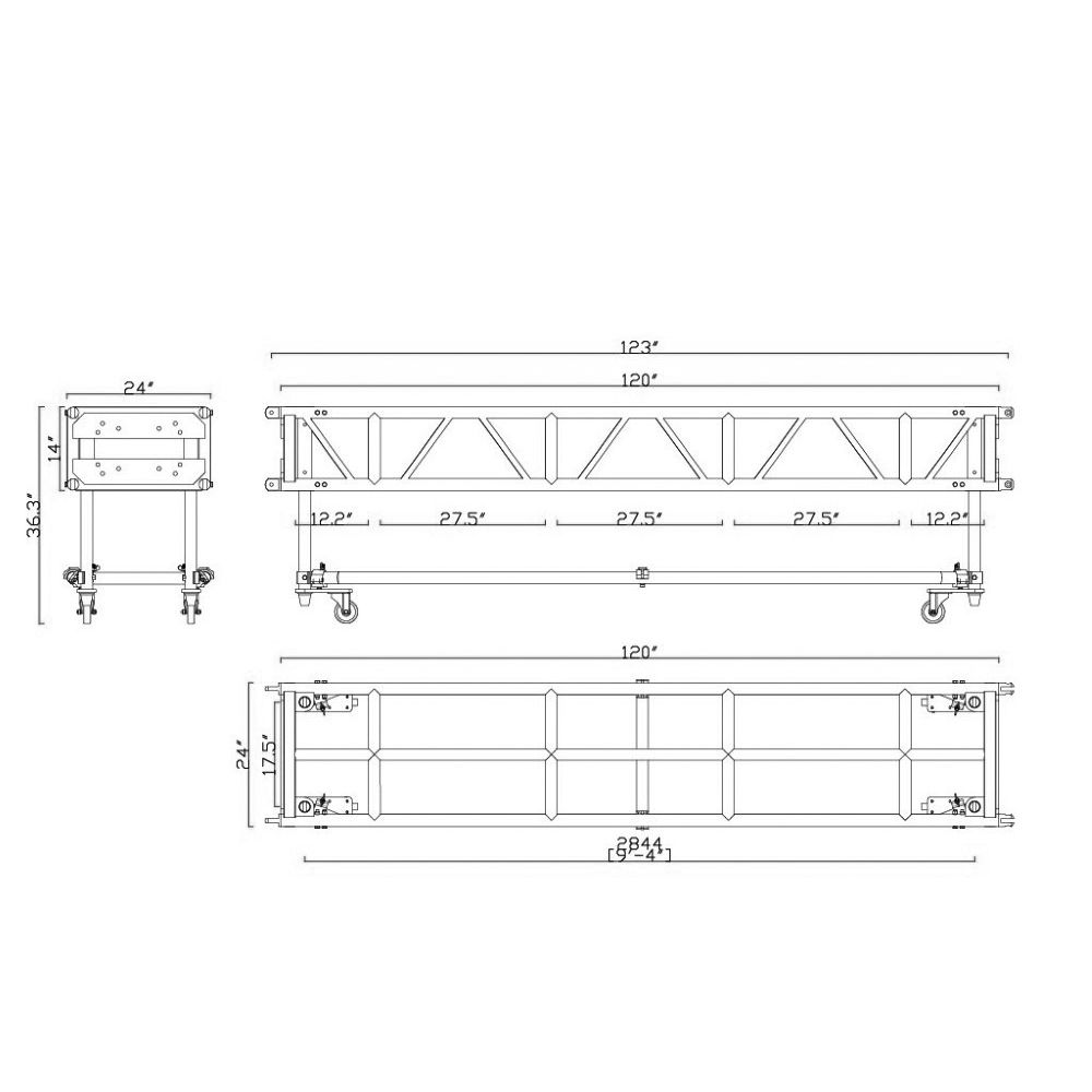 10ft 3m 120″ truss de aluminum Pre Rig Lighting Truss Outdoor Display ...